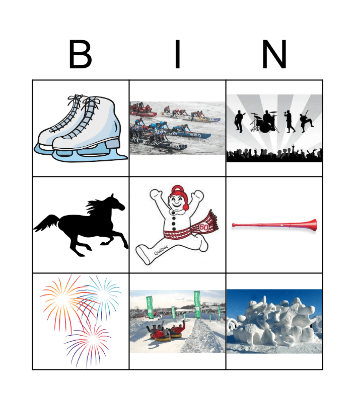 Le Carnaval de Québec Bingo Card