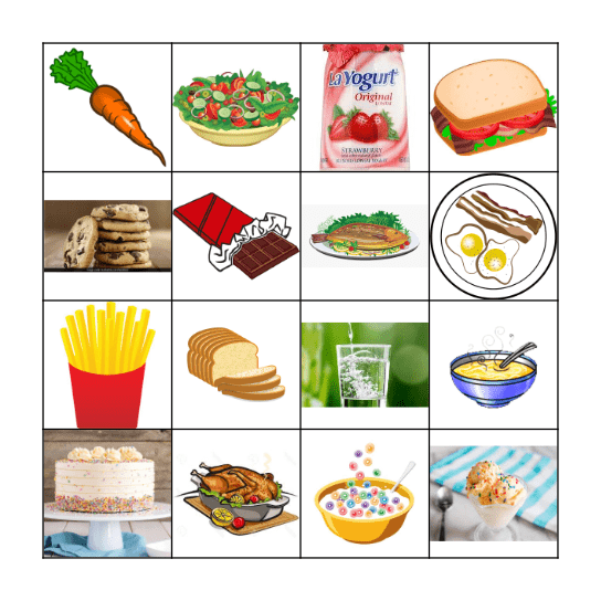 La nourriture et les boissons Bingo Card