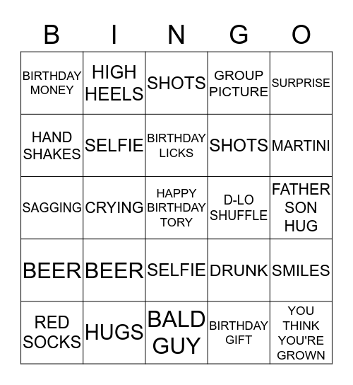 21ST BIRTHDAY BINGO Card