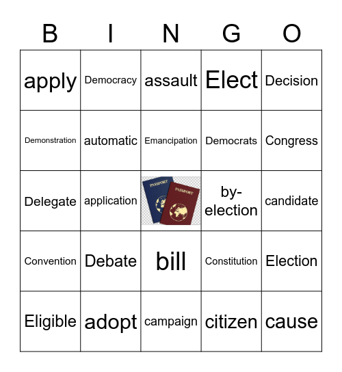 Democracy and Citizenship Bingo Card