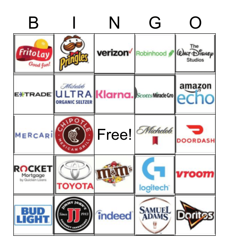 Super Bowl 2021 Bingo Card