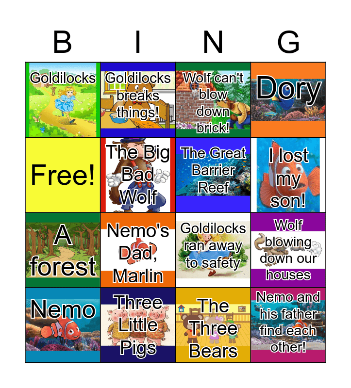 Story Elements Bingo Card