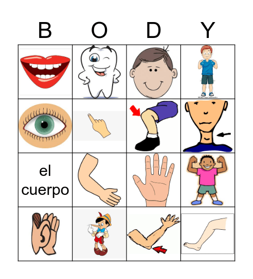El Cuerpo Bingo Card