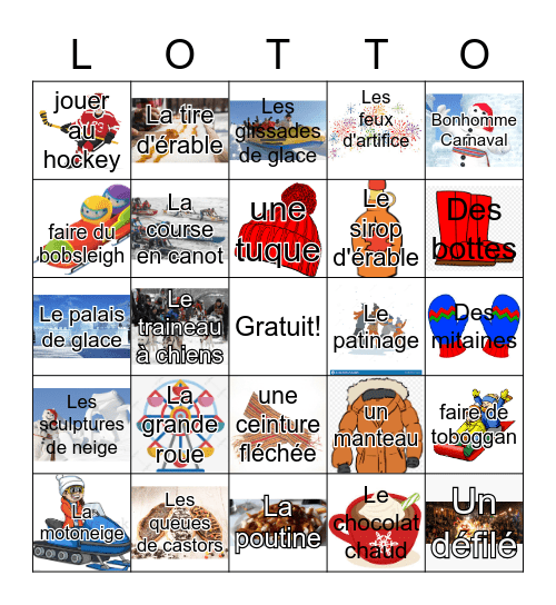 Carnaval de Québec! Bingo Card