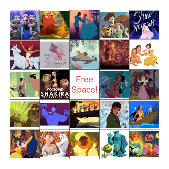 Disney Music Bingo Card