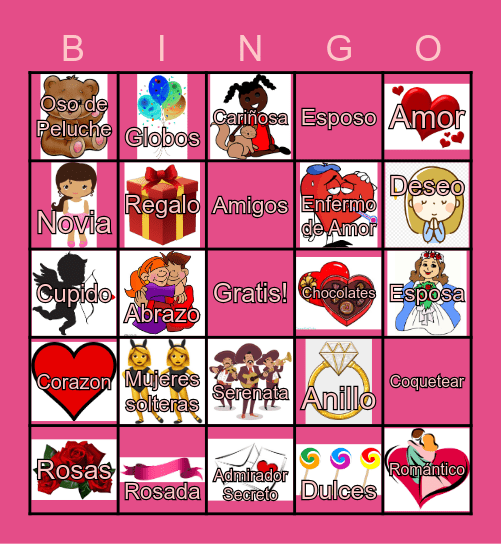 Día de San Valentín Bingo Card