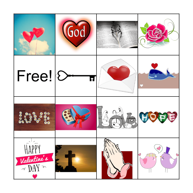 Valentines Day Bible Bingo Card