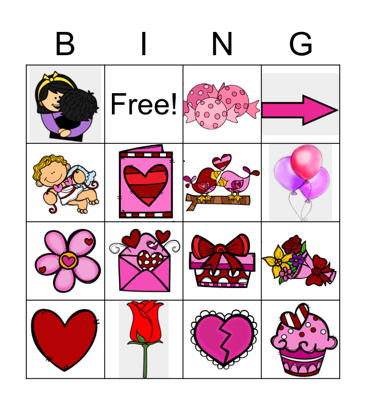 La Saint-Valentin Bingo Card