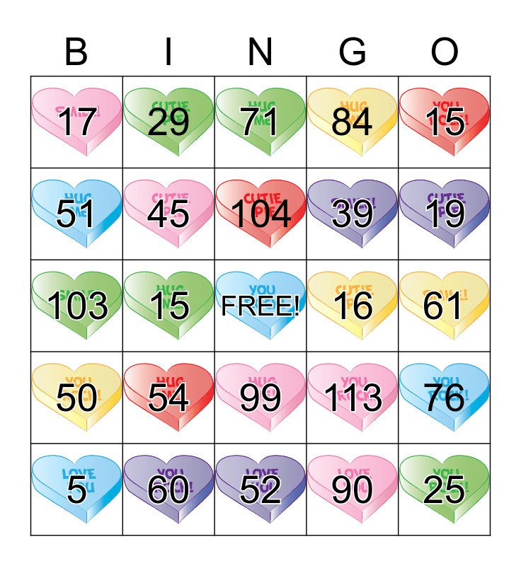 Numbers 1-120 Bingo Card