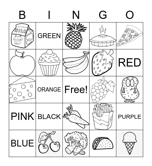 FOOD Bingo Card