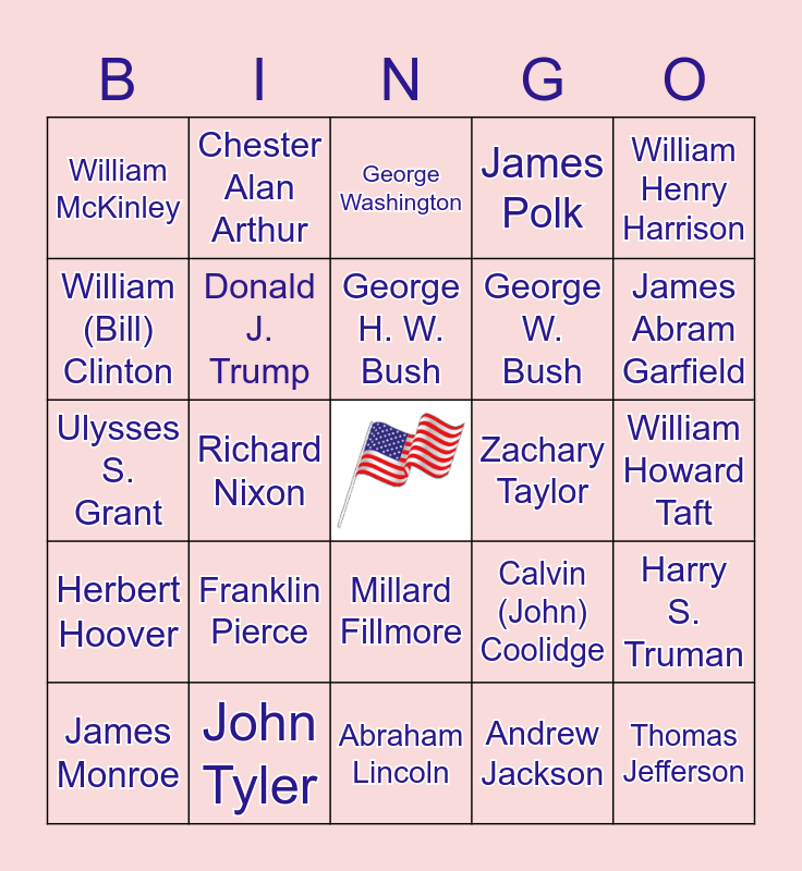 Presidents Day Bingo 2021 Bingo Card