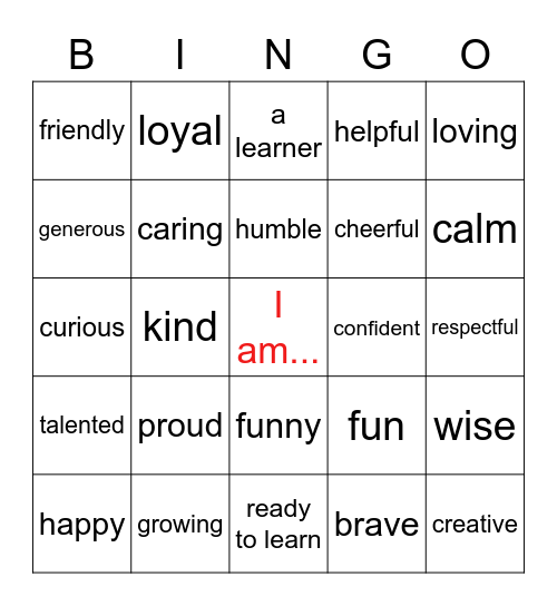 Affirmations Bingo Card