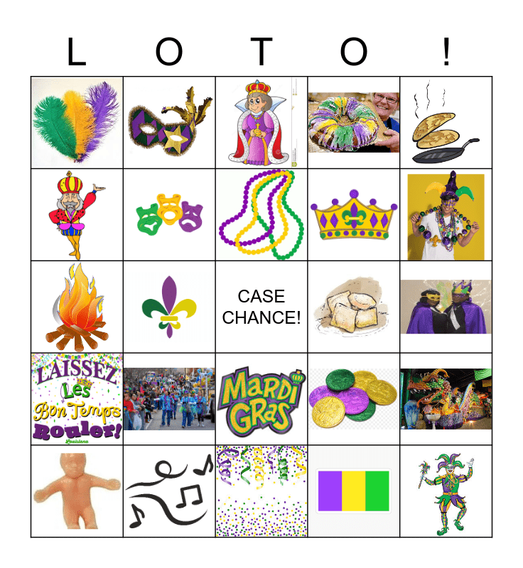 Mardi Gras Bingo Card