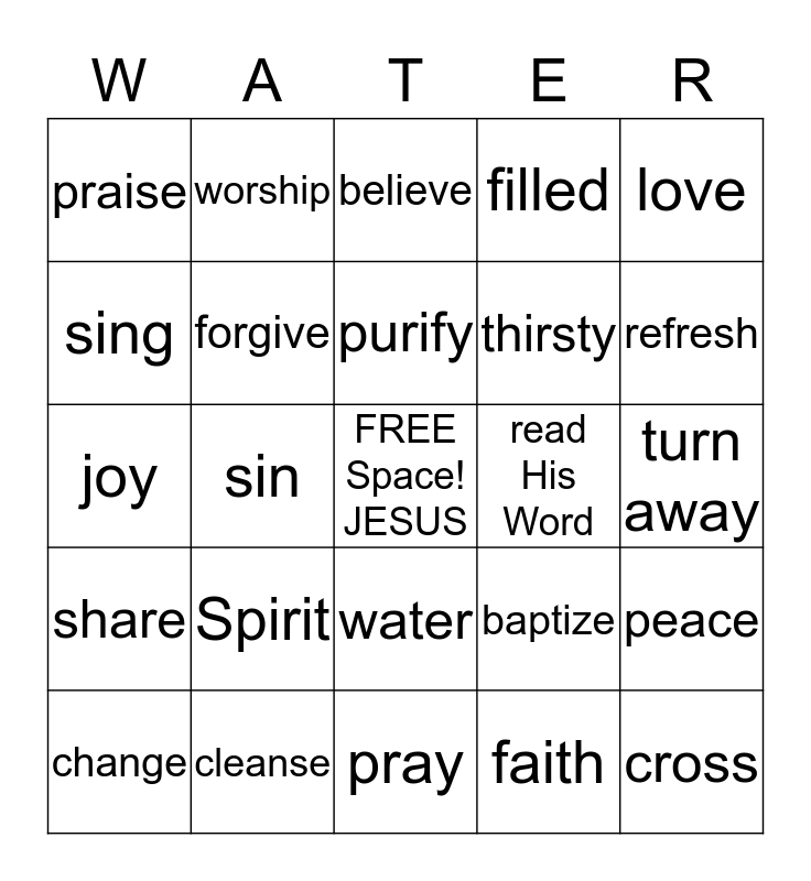 Water Bingo Card