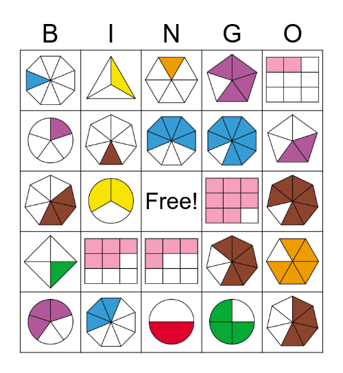 Fraction Bingo Card