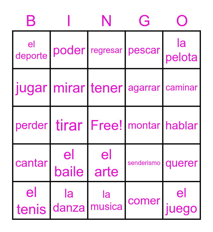 Pasatiempos Bingo Card