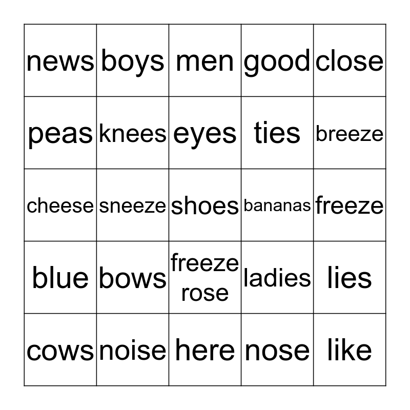 Wilson Reading Bingo Card