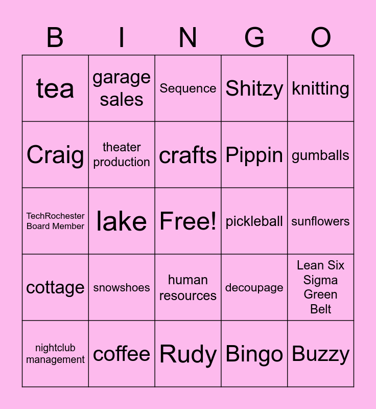 Fran's LDC Anniversary Bingo Card