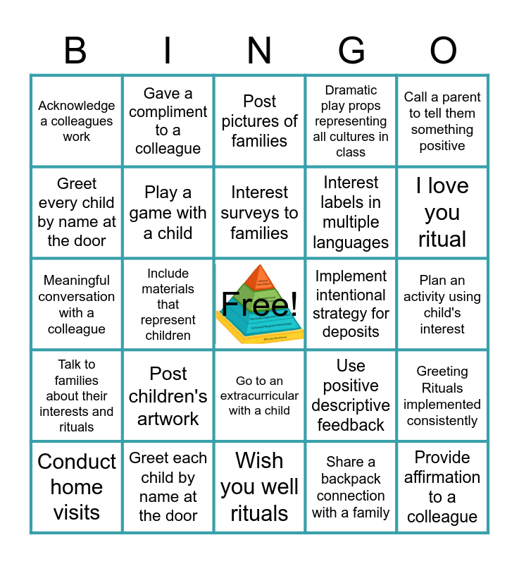 Pyramid Deposit BINGO Card