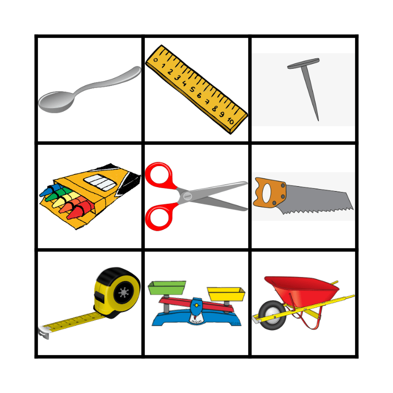 Tools and Machines Bingo Card