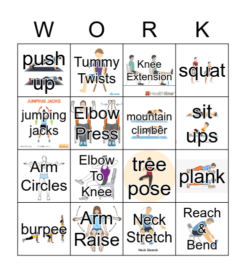 Chair Activity Bingo Card