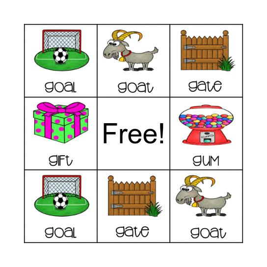 G Bingo Card