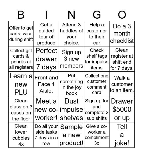 Front End Bingo Card