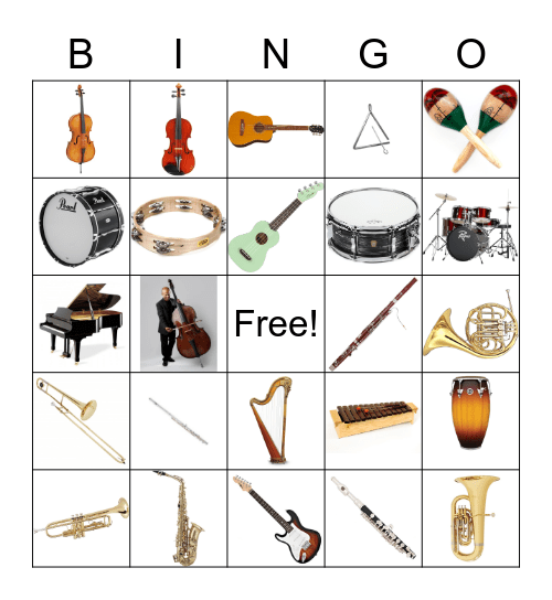 Instrument Bingo Card