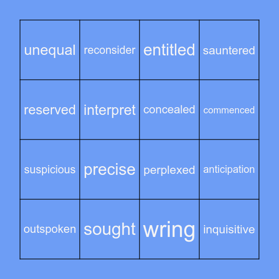 Grade 5 Vocabulary - Unit 4 (weeks 1 -3) Bingo Card