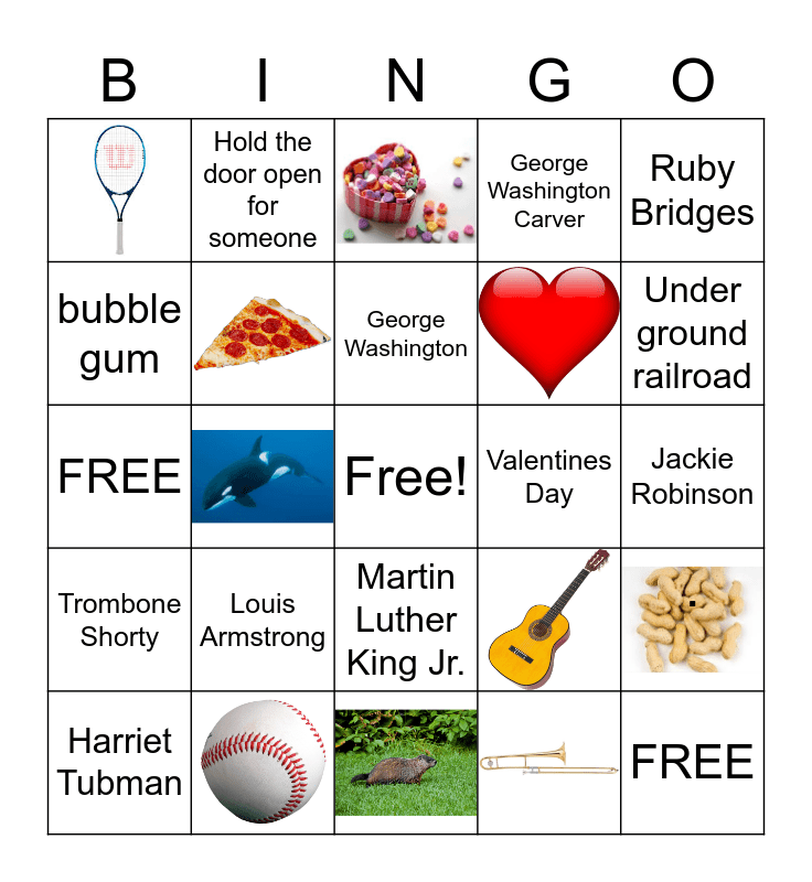 February Topics Bingo Card