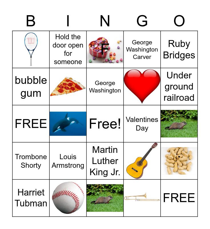 February Topics Bingo Card