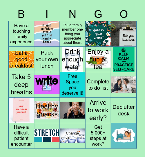Wellness Bingo Card