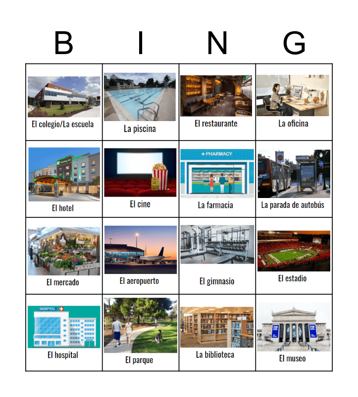 Lugares Bingo Card