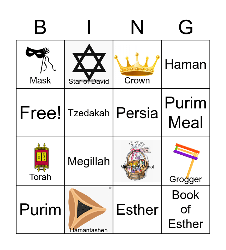 Purim Bingo! Bingo Card