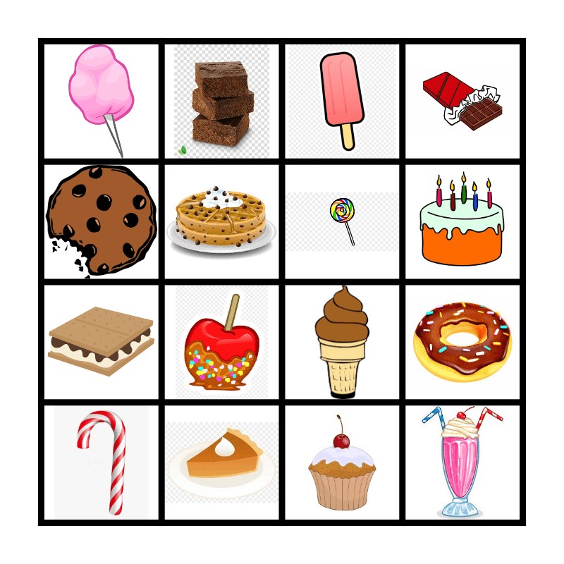 Desserts! Bingo Card