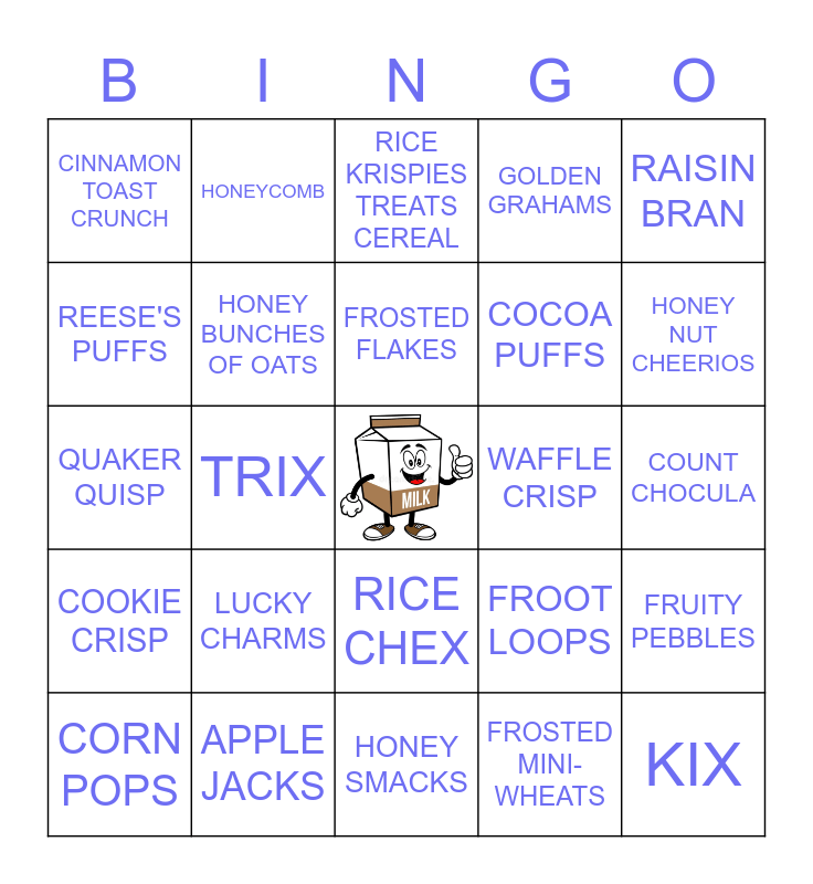 CEREAL BINGO Card