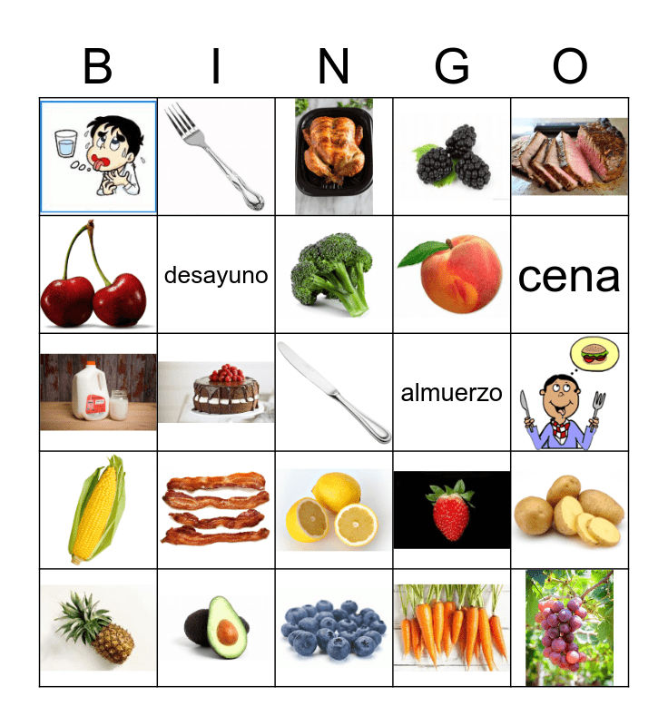 La Comida Bingo Card