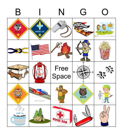 Cub Scout Bingo Card