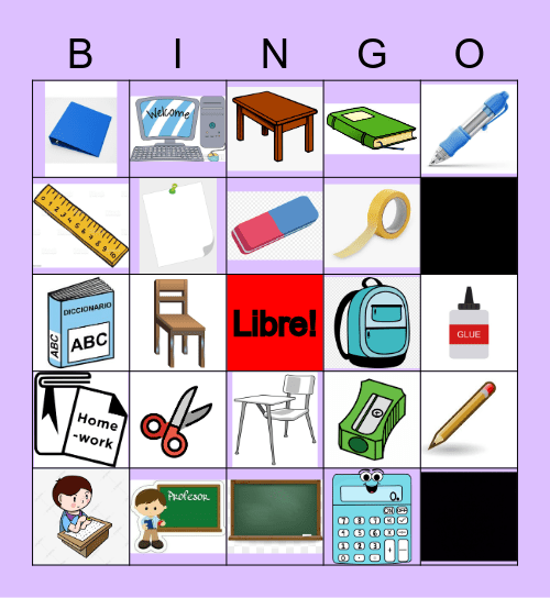 LOS OBJETOS DE LA CLASE Bingo Card