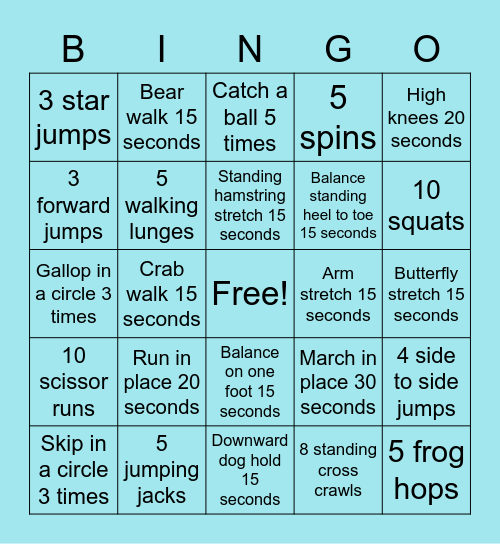 PT BINGO! Bingo Card