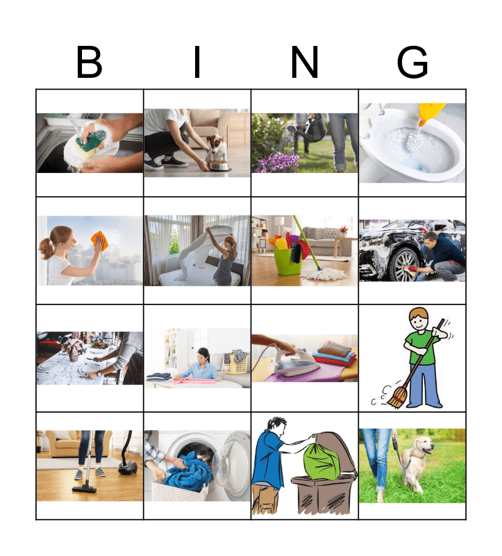 QUEHACERES DOMESTICOS Bingo Card