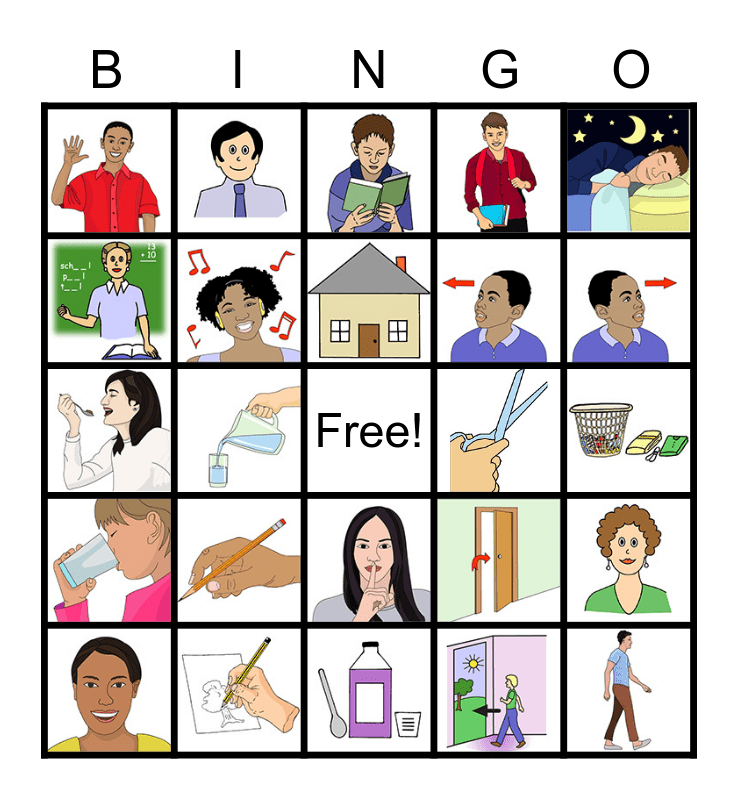 Ability Aware Picture Card Bingo Card
