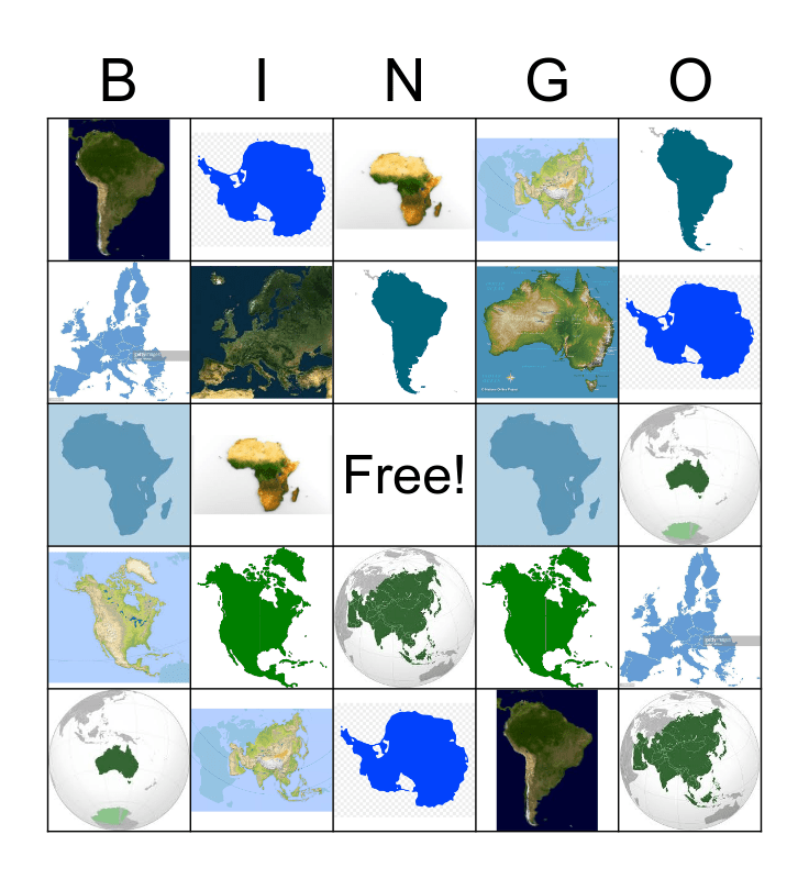 Continental Bingo Card