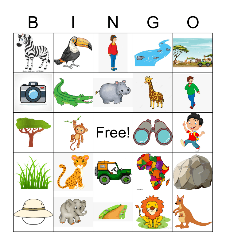 Safari Bingo Card