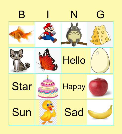 Welcome back to School! Bingo Card