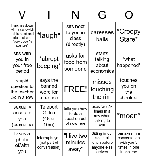 VINGO Bingo Card
