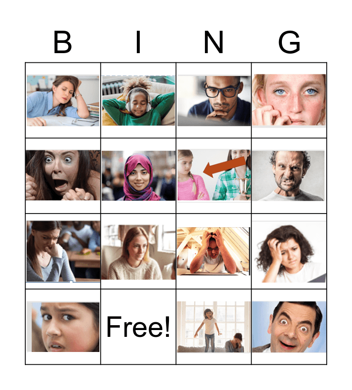 Facial Expressions Bingo Card