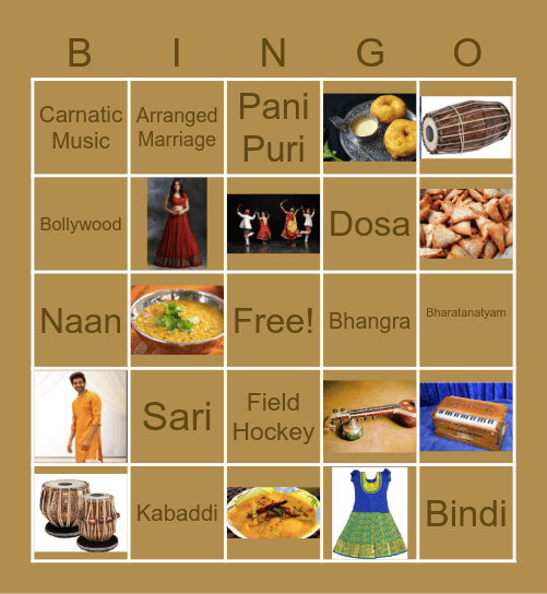 Indian Culture Bingo Card