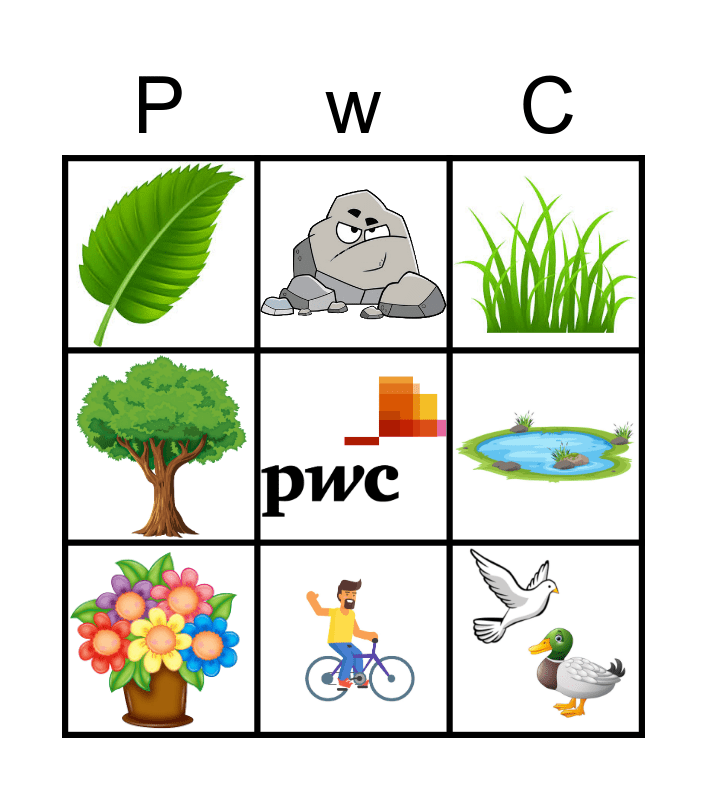 PwC Nature Bingo Card