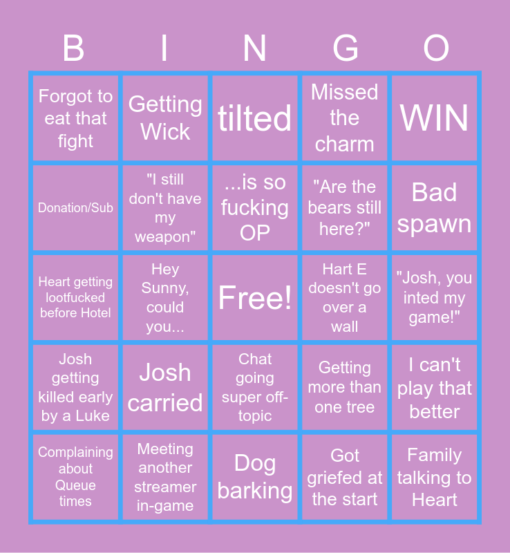 HLT3 Duos Stream-Bingo Card